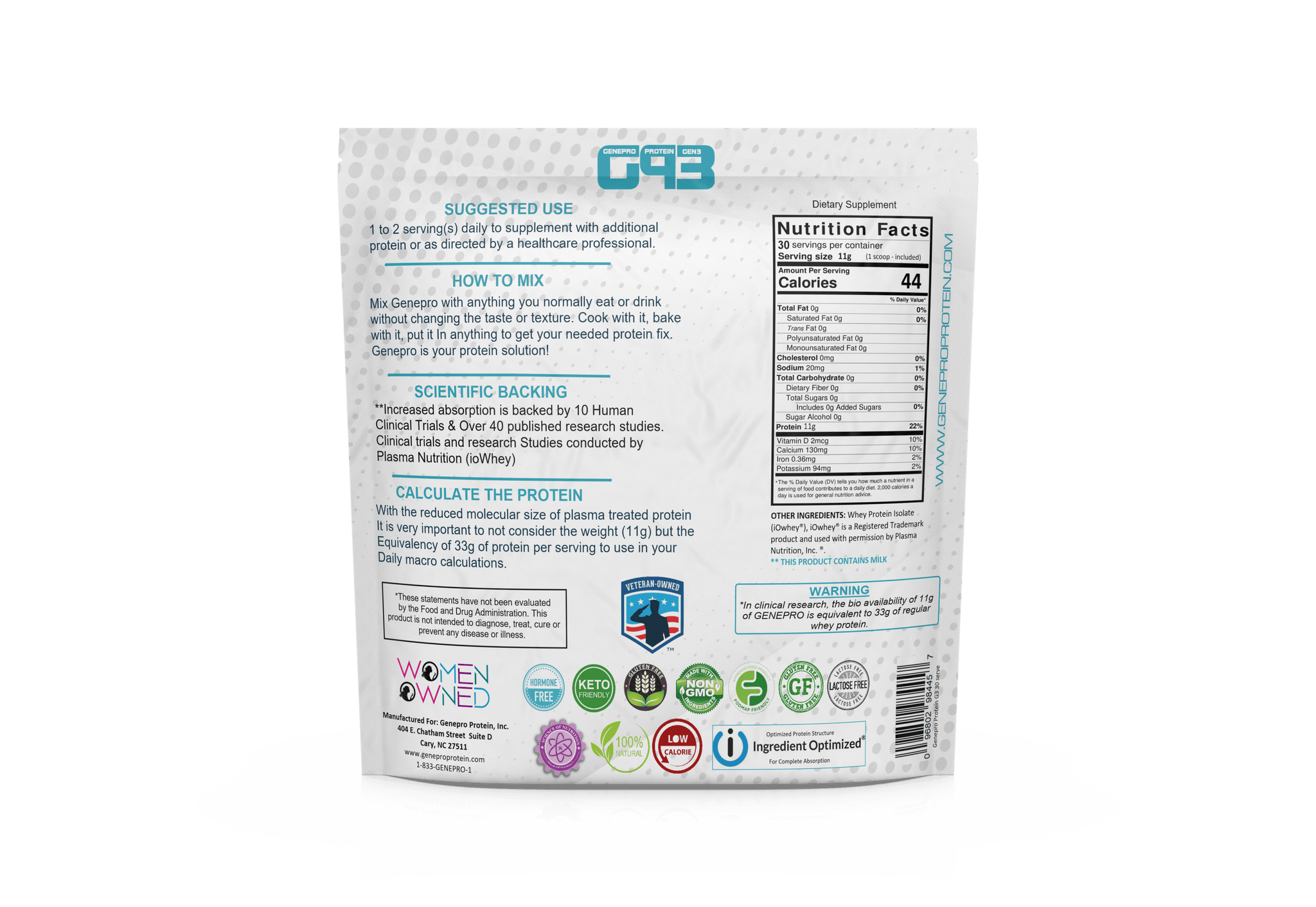 GENEPRO Next Generation Premium Protein Powder by Genepro Protein, Inc ...